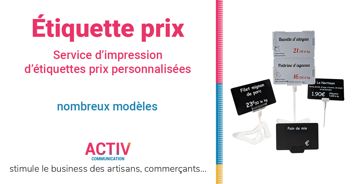 Etiquette prix - ACTIV communication | Web, print, e-commerce